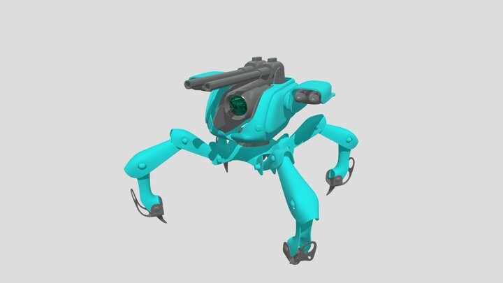 ArtStation - Mech Fighter Spider Turret 3D Model