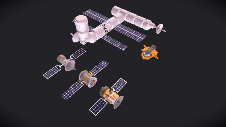 ArtStation - Low Poly Modular Space Game Assets