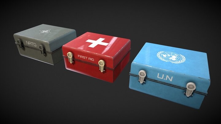 ArtStation - Prop Boxes - First Aid Kit, UN, NATO