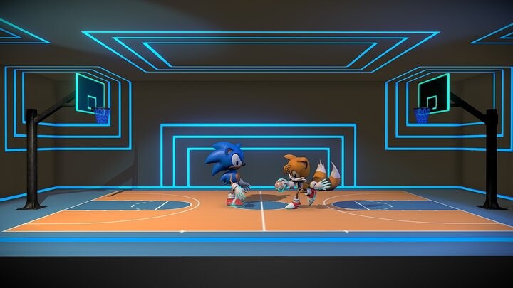 ArtStation - Sonic_and_Tails_playing_basketball_Animation