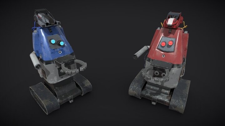 ArtStation - Blue & Red Robots (Game Assets)