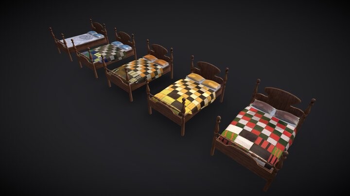 ArtStation - Bed (Game Asset)