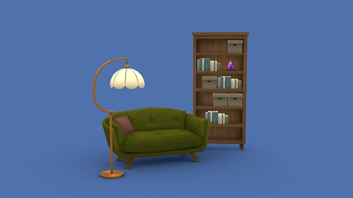 ArtStation - Stylized sofa