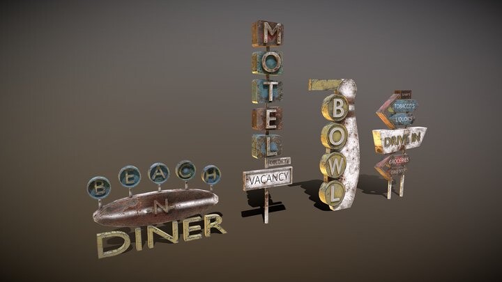 ArtStation - V10_post-apo signs