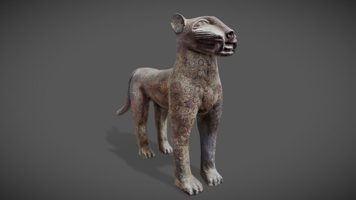 ArtStation - Ẹkpẹn; Leopard figure, Bronze cast