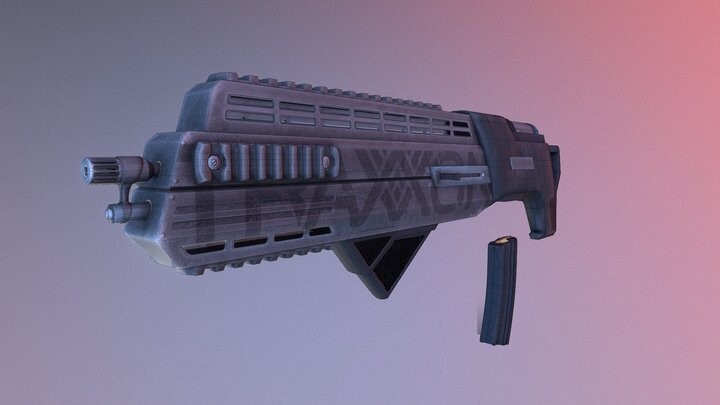 ArtStation - Cyberpunk Bulldog Assault Rifle