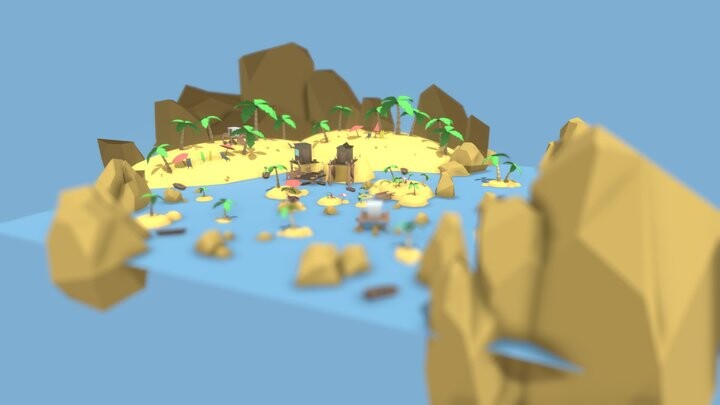 ArtStation - Low poly beach