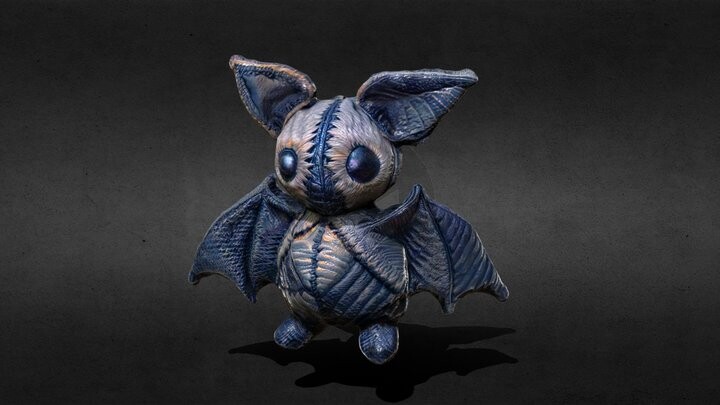 ArtStation - Leather patchwork bat toy
