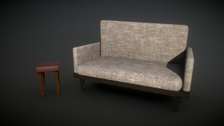ArtStation - Props - Couch & Stool