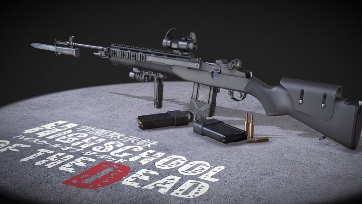 ArtStation - Springfield M1A Super Match [Highschool of the Dead]