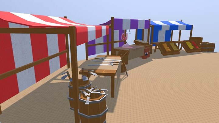 ArtStation - Medieval Market Low-Poly