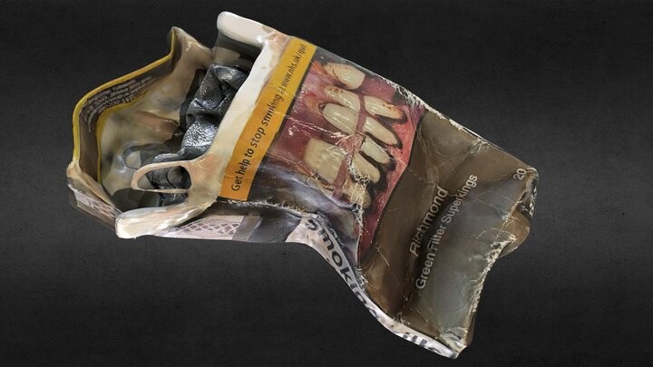 ArtStation - Realistic Crushed Cigarette Pack Prop