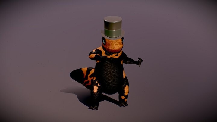 ArtStation - Stylized Gila monster lizard character model rigged