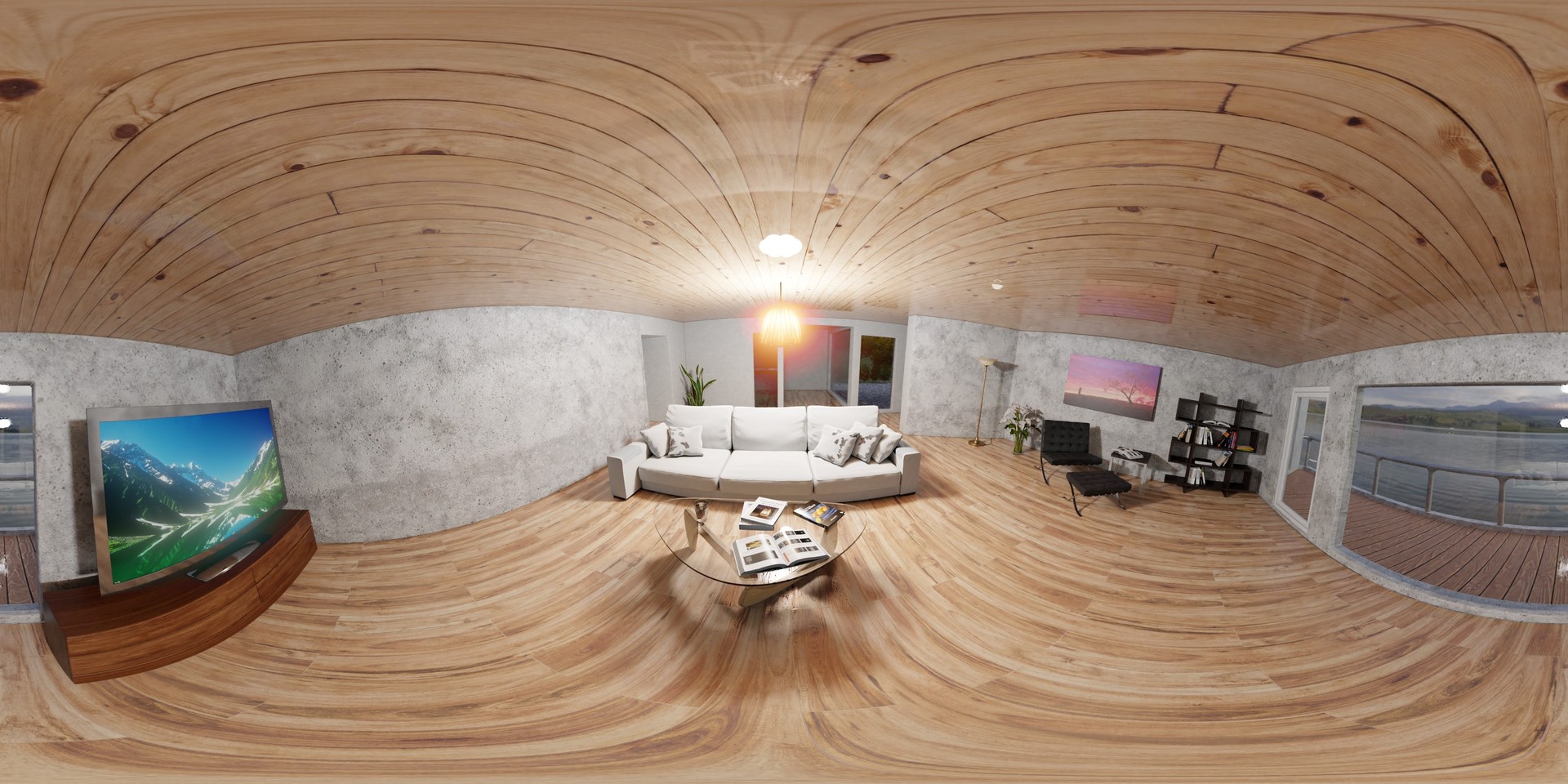 ArtStation - VR Modern Lake-side House Interior