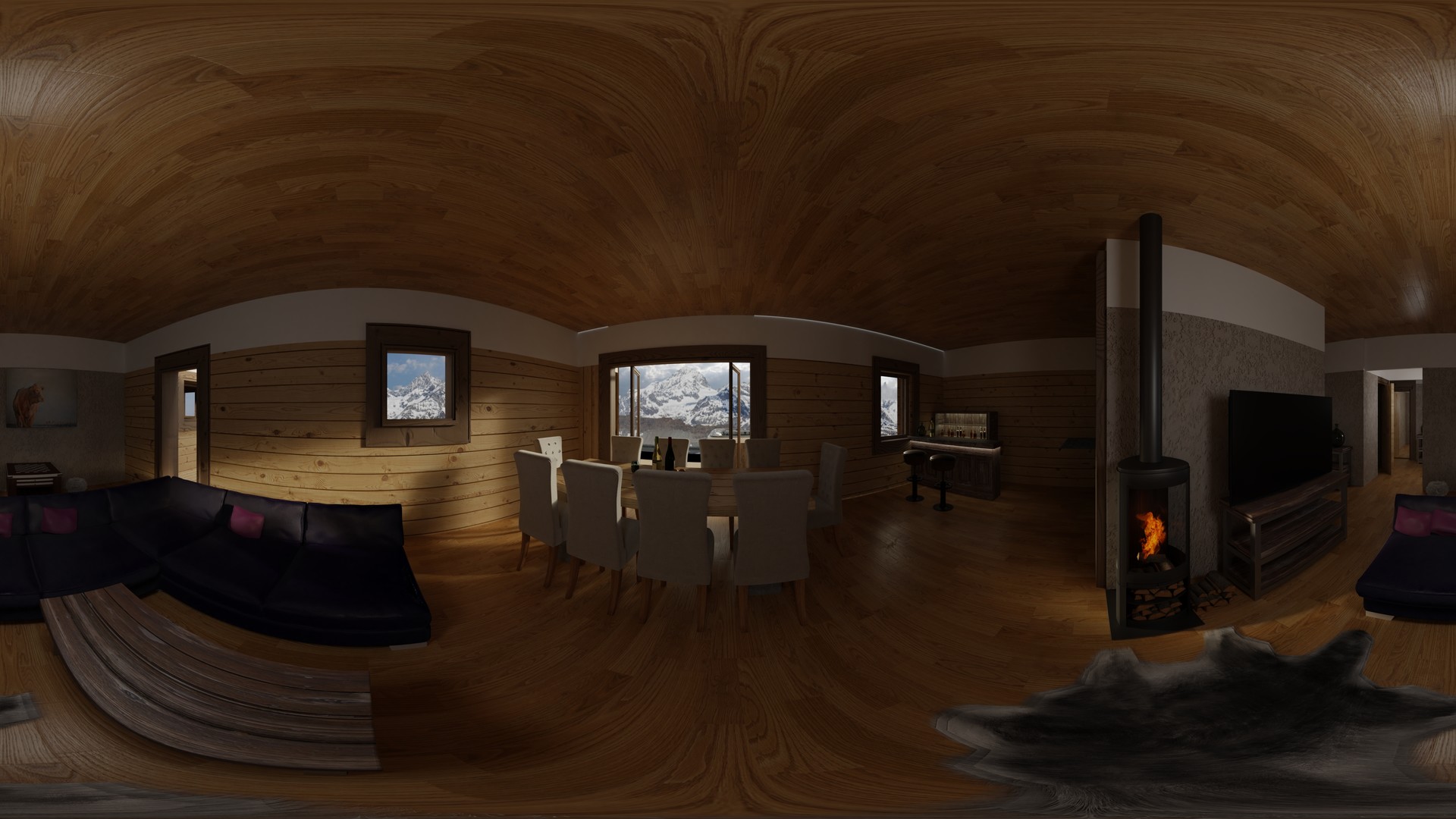 ArtStation - Chalet Living Room 3D