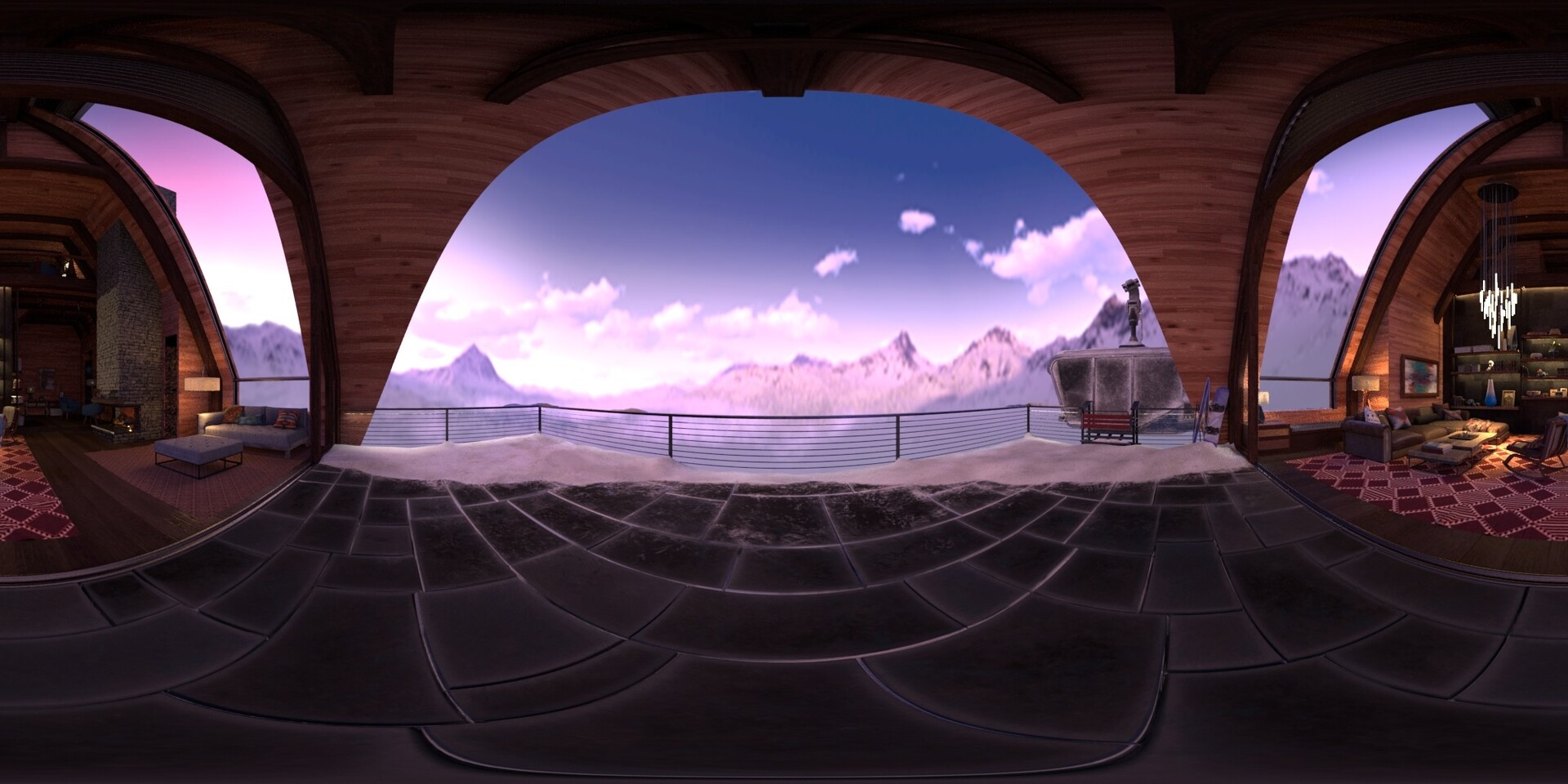 ArtStation - Oculus Quest Environment - Winter Lodge 360 Pano