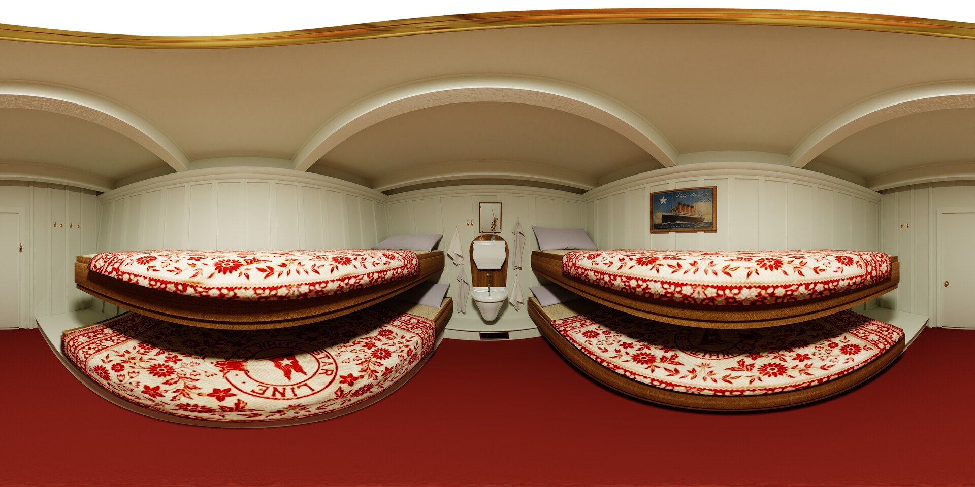 ArtStation - 360 camera Titanic 3rd class cabin archviz