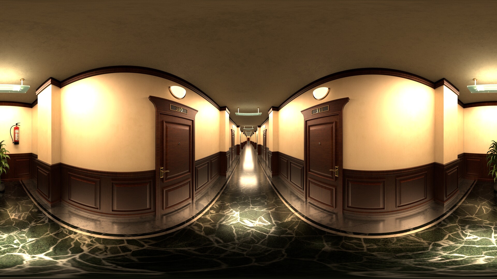 ArtStation - Hotel Hallway 360 - Autodesk Maya and Substance 3D Painter