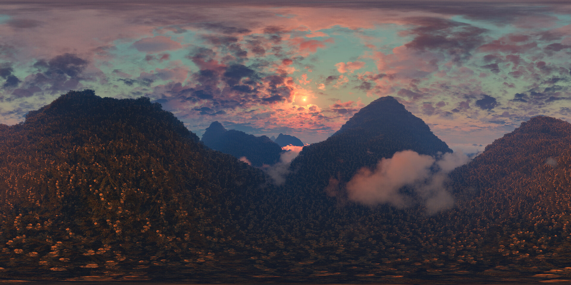 ArtStation - Mountains At The Sunrise Skybox