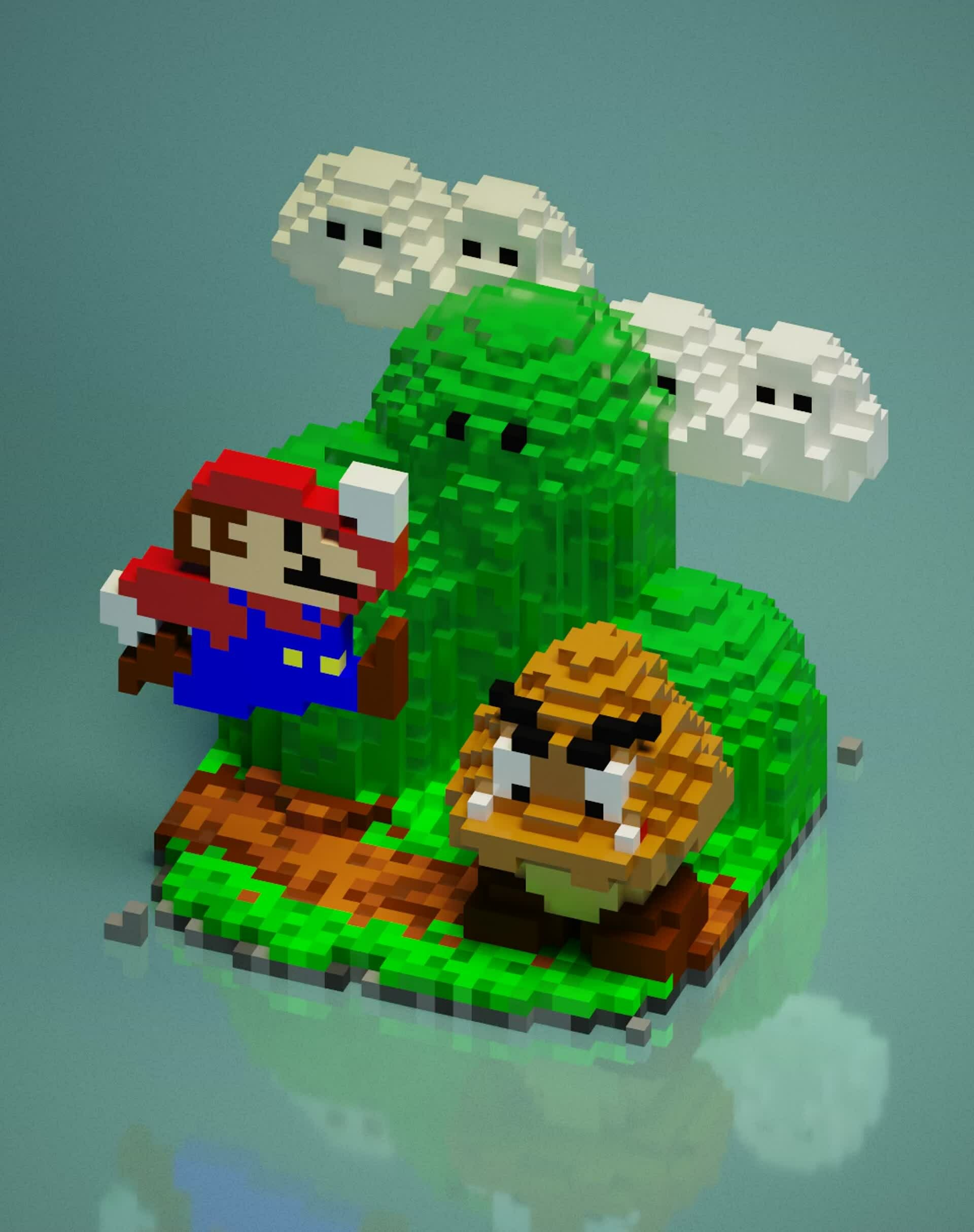 ArtStation - Tiny Island Mario | MagicaVoxel | Art - Works in Progress ...