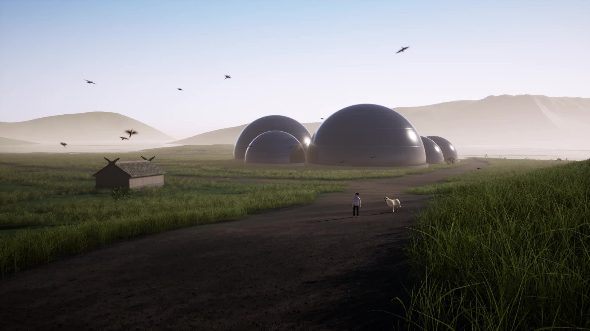 ArtStation - Dome Village evening