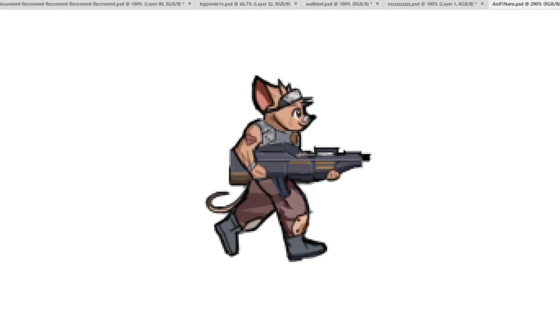 ArtStation - Mice gunner 2D sprite animation