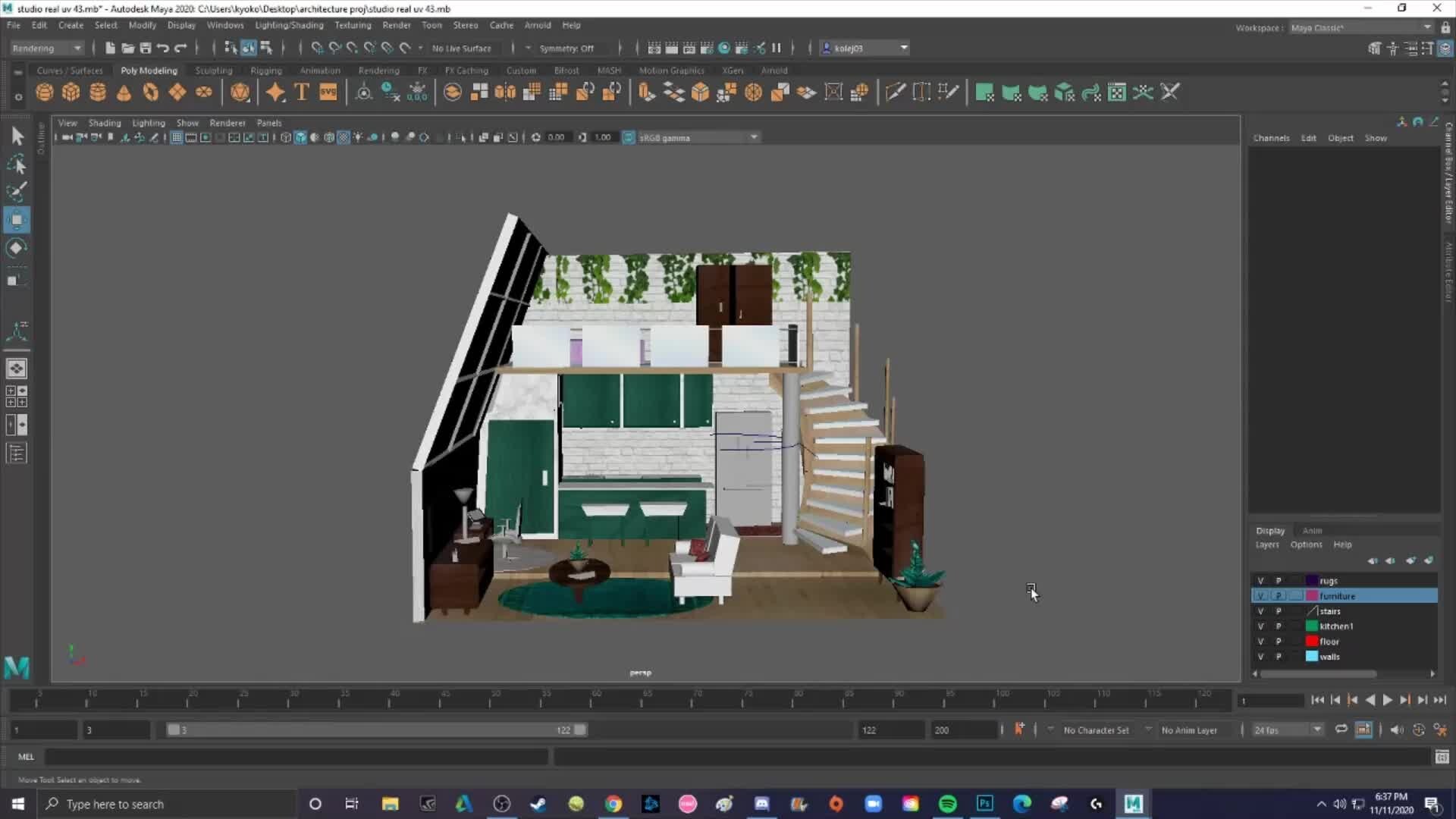 ArtStation - maya studio apartment WIP tour