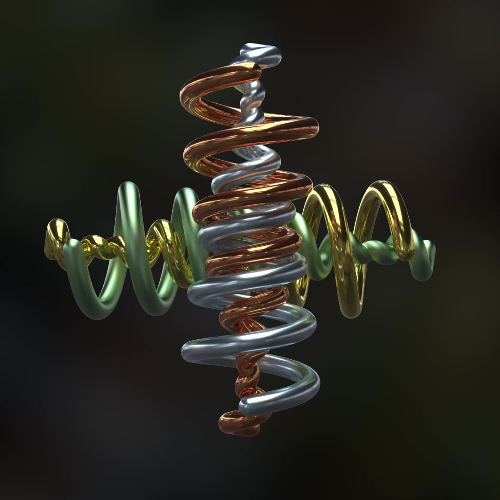 ArtStation - Distorted Springs shapes in Infinite Rotation...