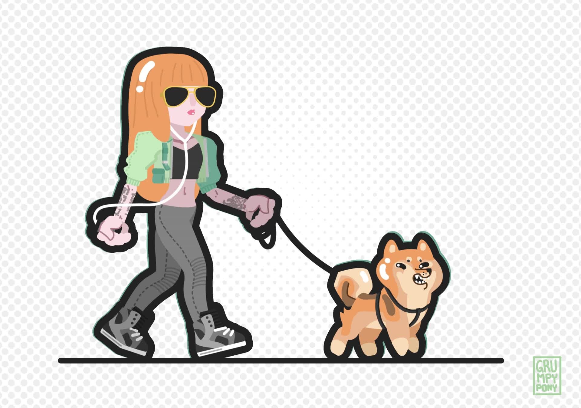 ArtStation - Gf & dog - walk cycle practice