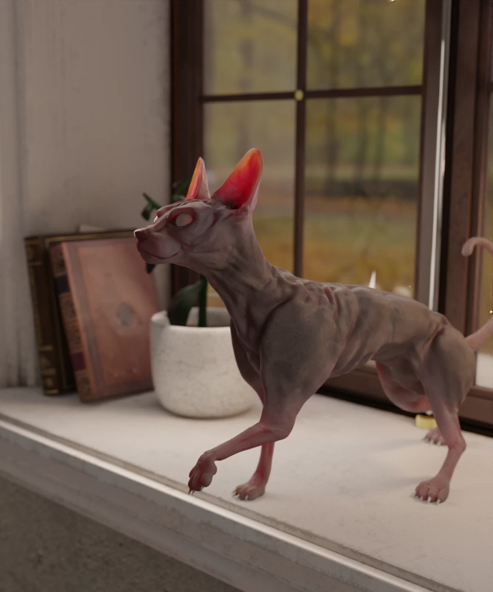 ArtStation - Sphynx Cat Sculpt