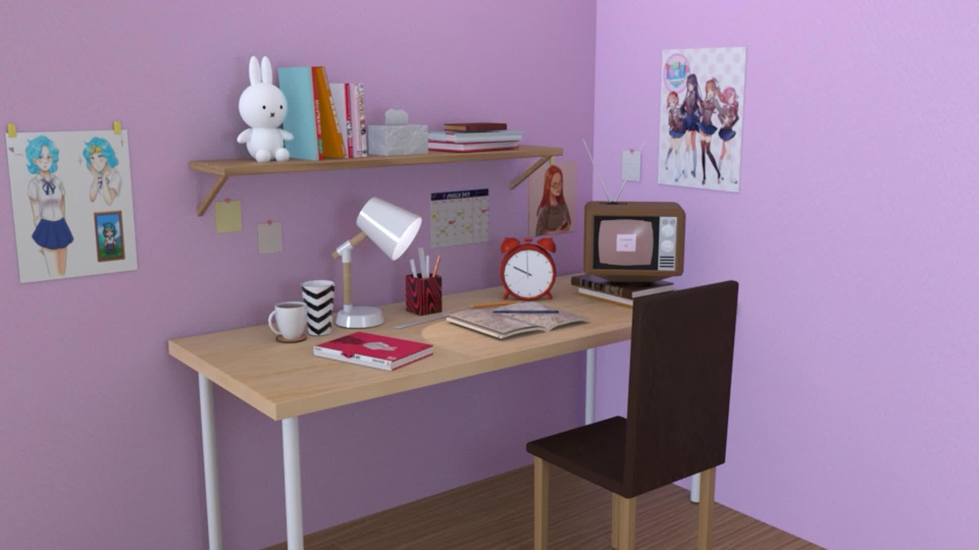ArtStation - 3D animation - DDLC room