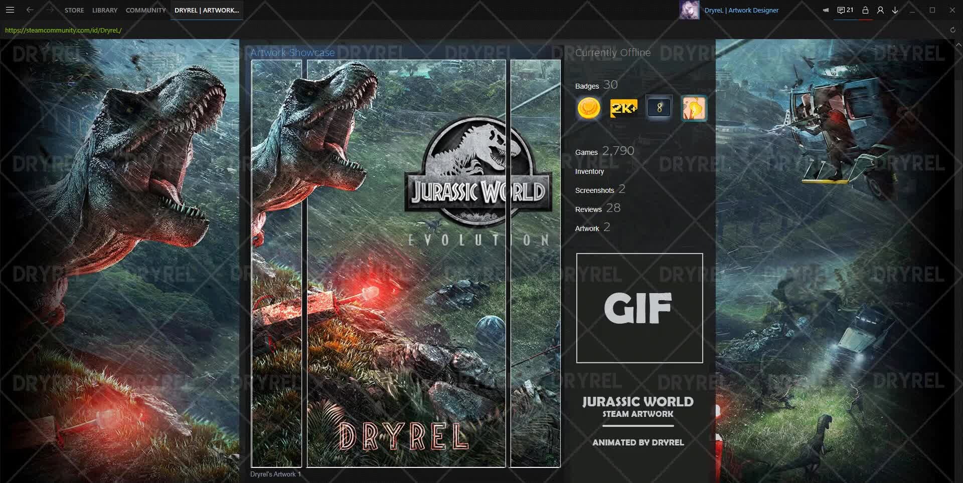 ArtStation - Jurassic World | Animated Steam Artwork