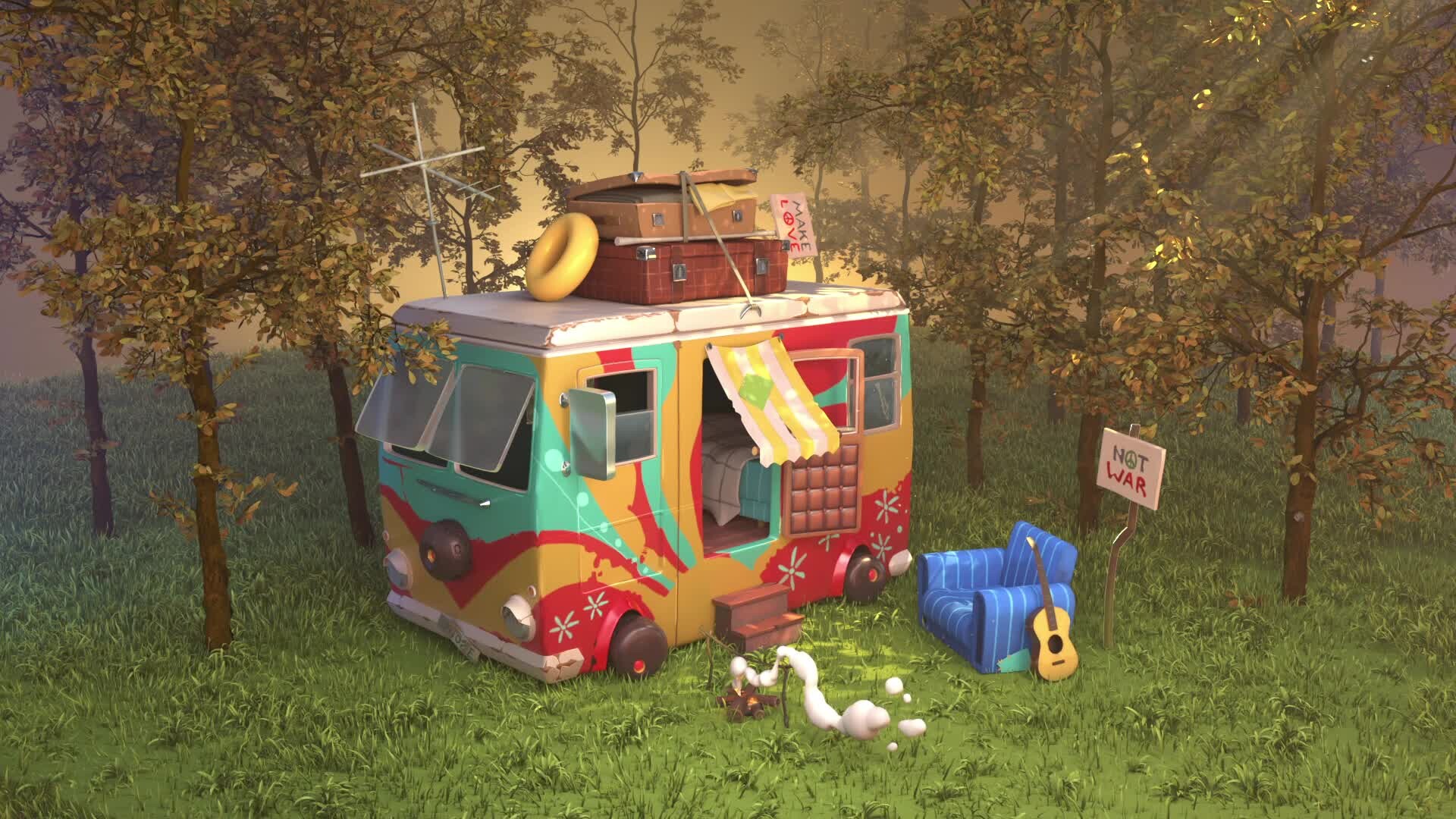 ArtStation - Hippie Van