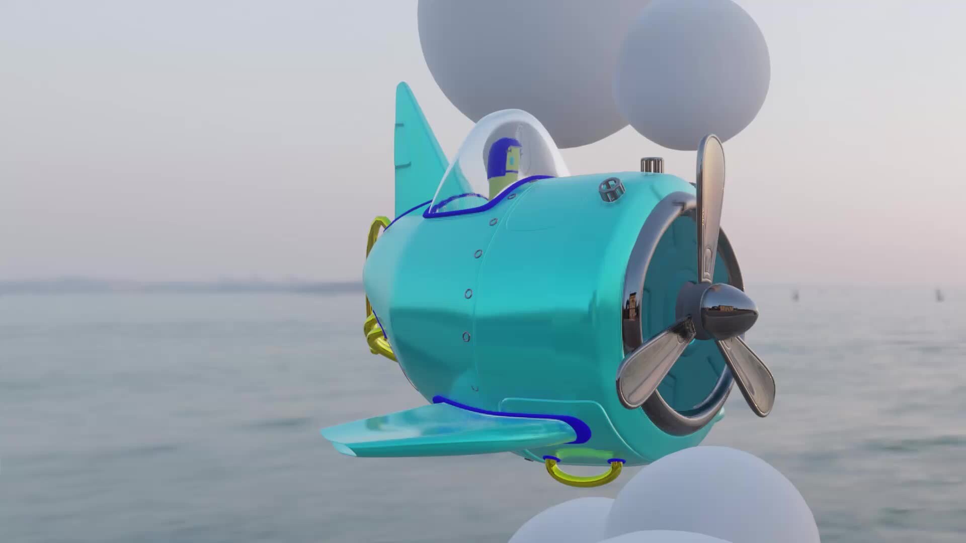 ArtStation - Cartoon Air Craft (Propeller Plane)