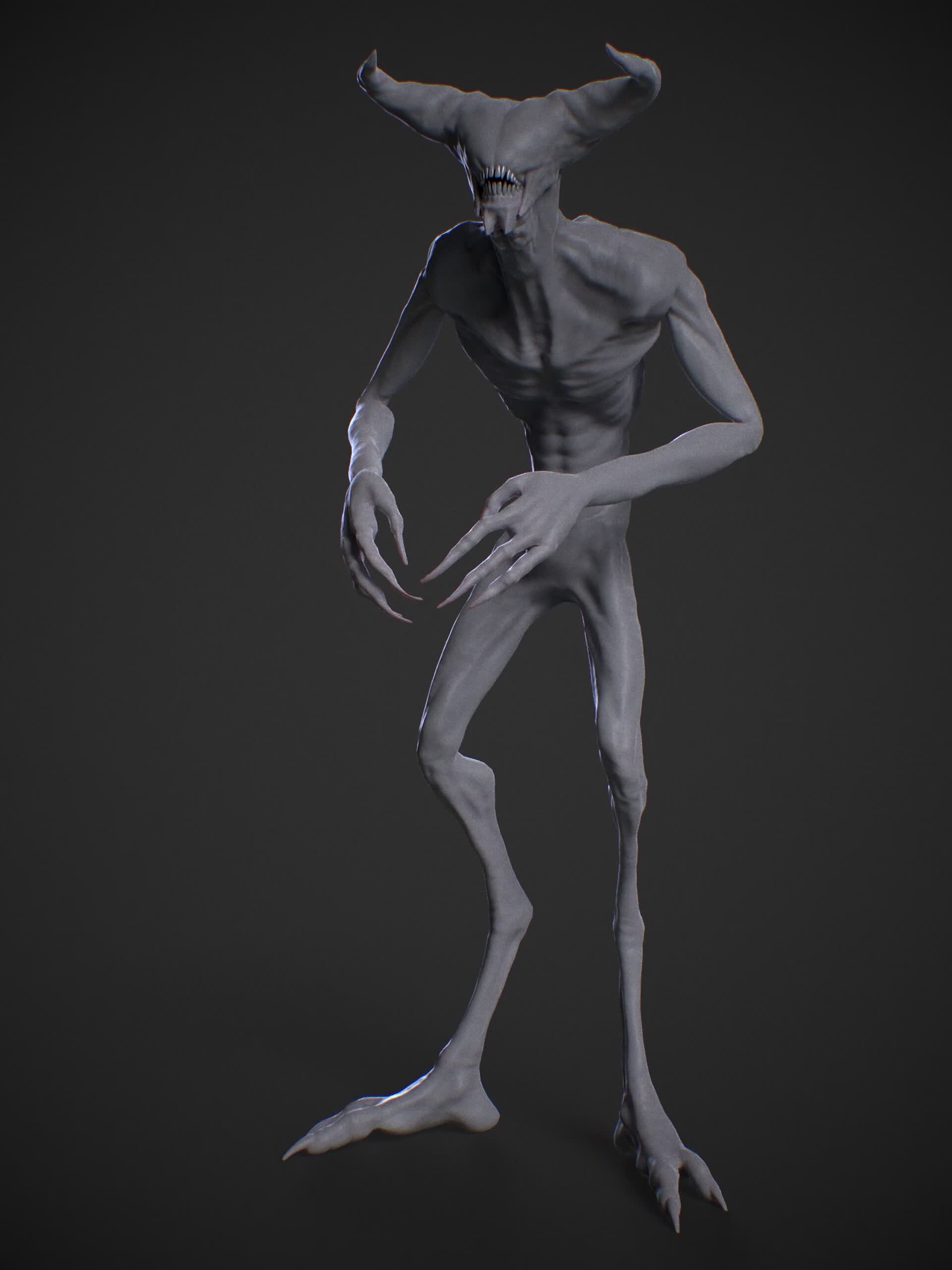 ArtStation - [Realtime] Horned Demon Inspired by Othercide. Zbrush ...