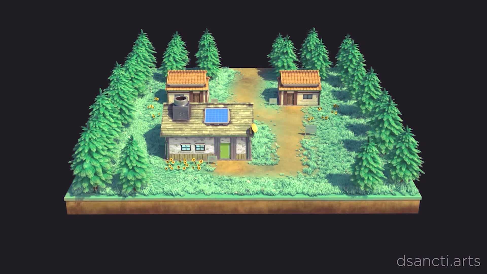 ArtStation - Littleroot Town Diorama Scene