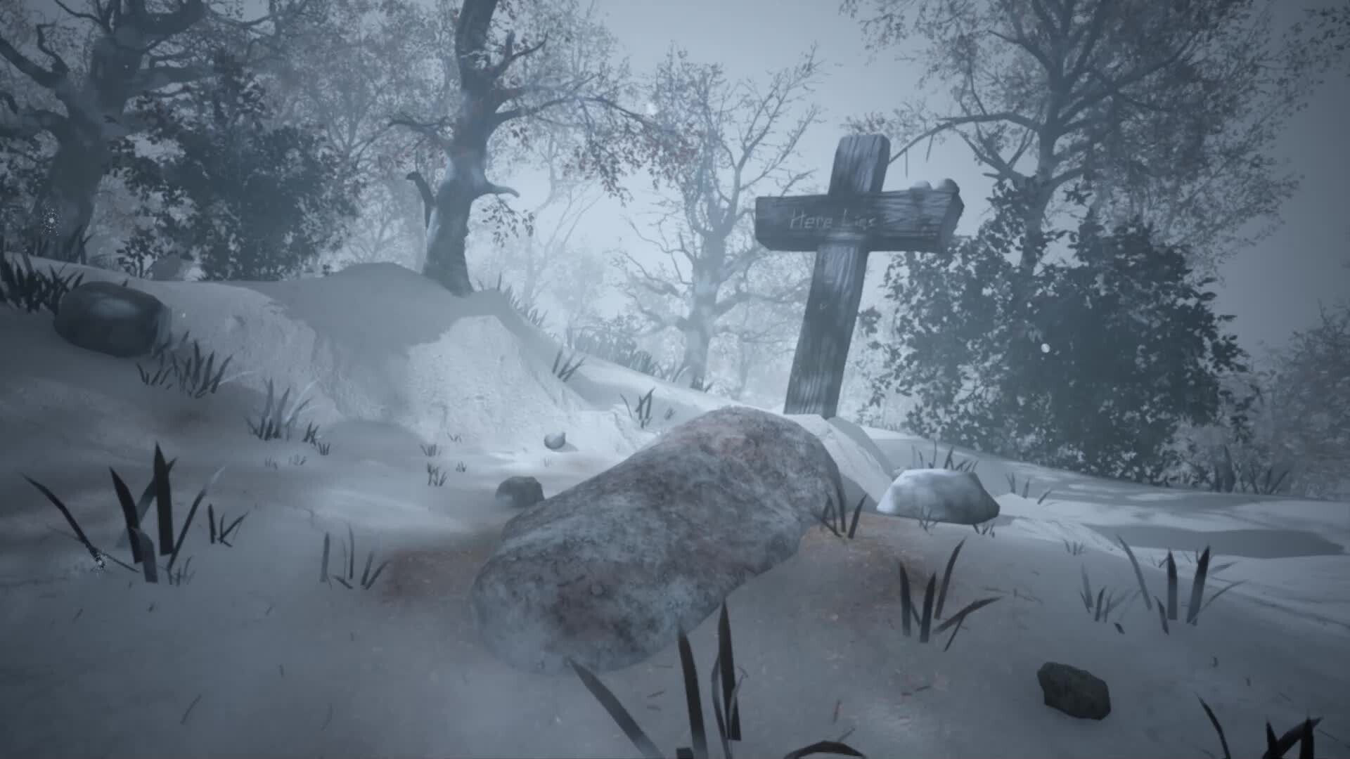 ArtStation - Grave In Snowy Forest