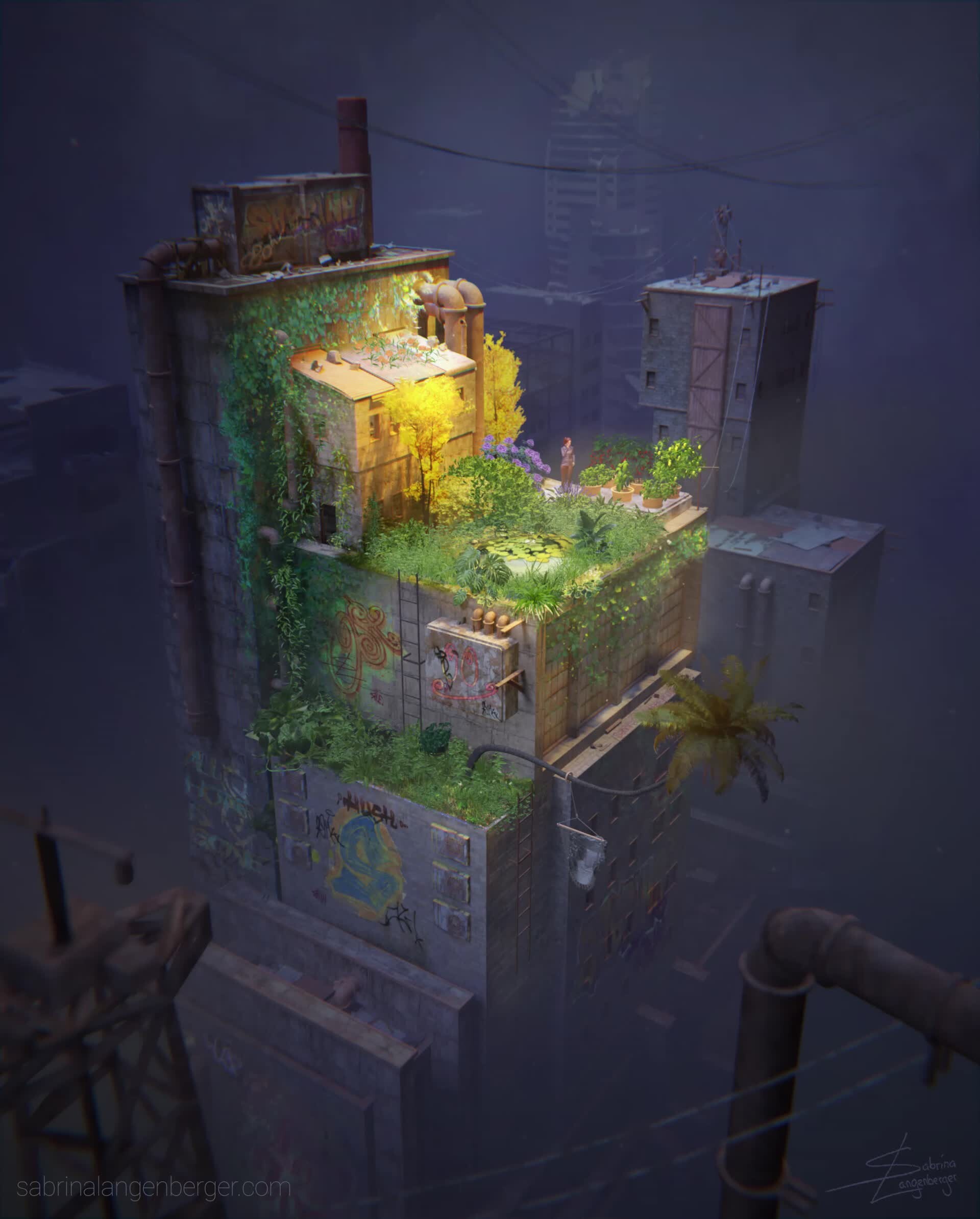 ArtStation - Rooftop Garden Animation