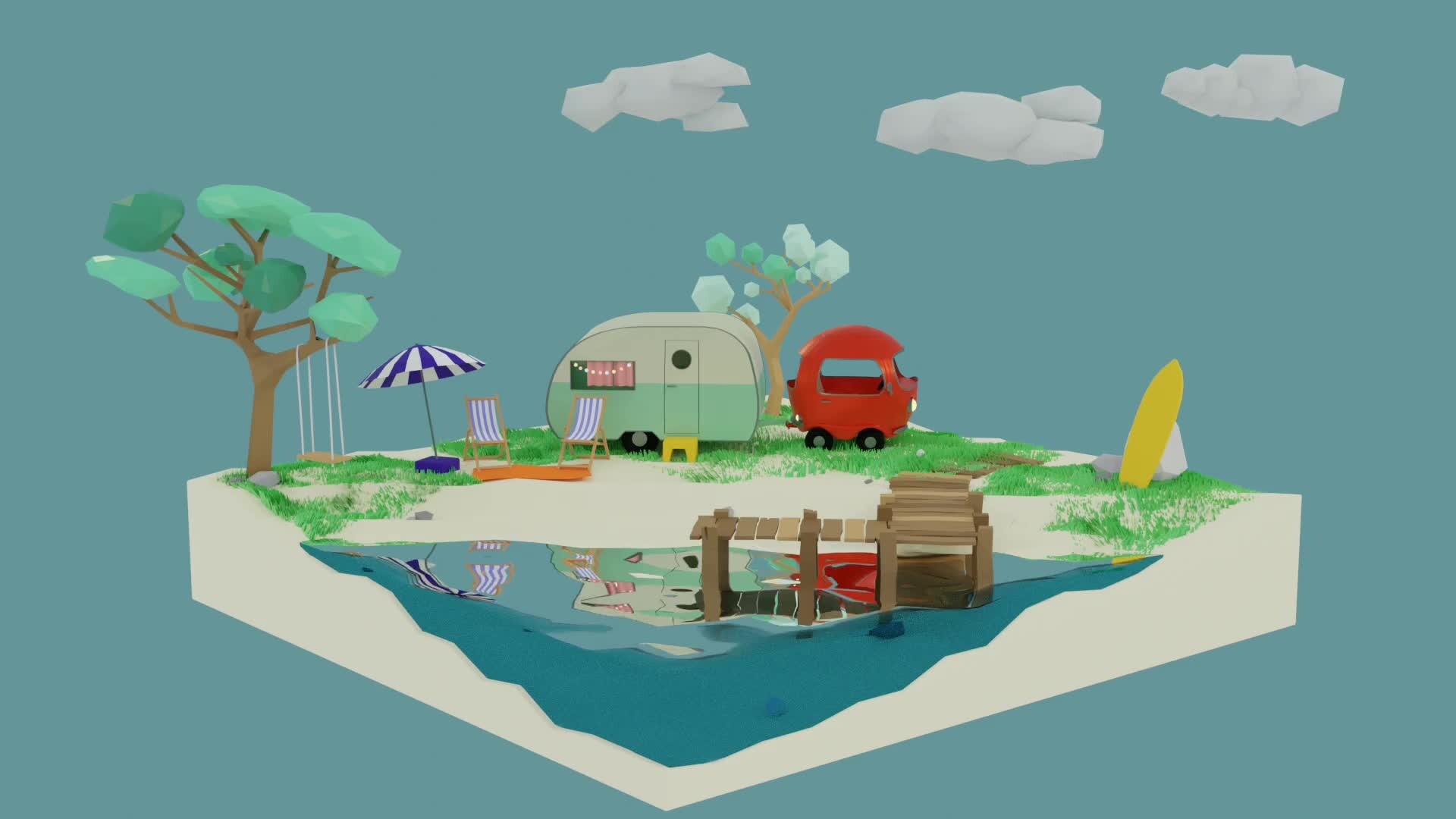 ArtStation - Low Poly Van Life