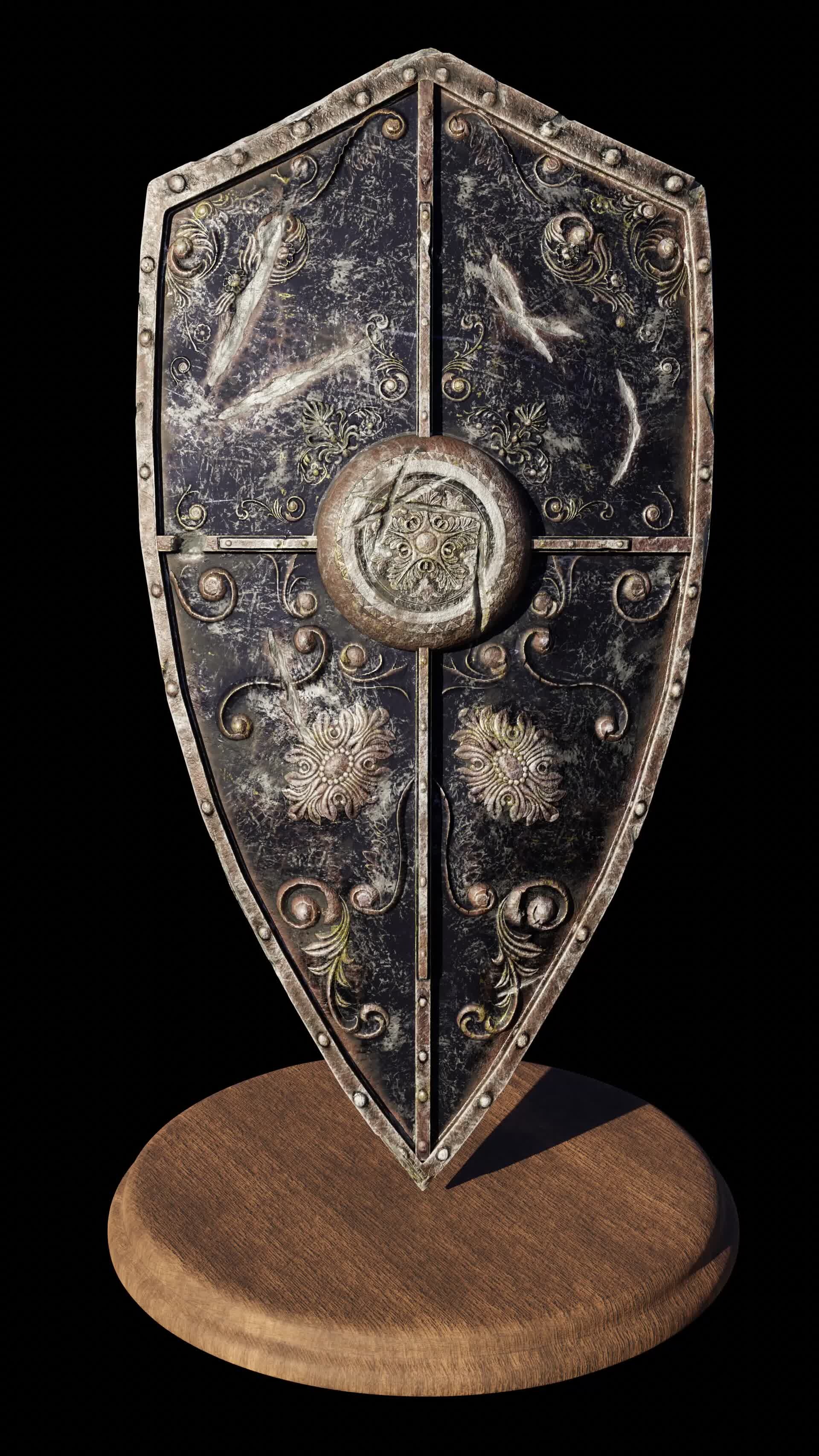 ArtStation - Game ready Shield with Dagger