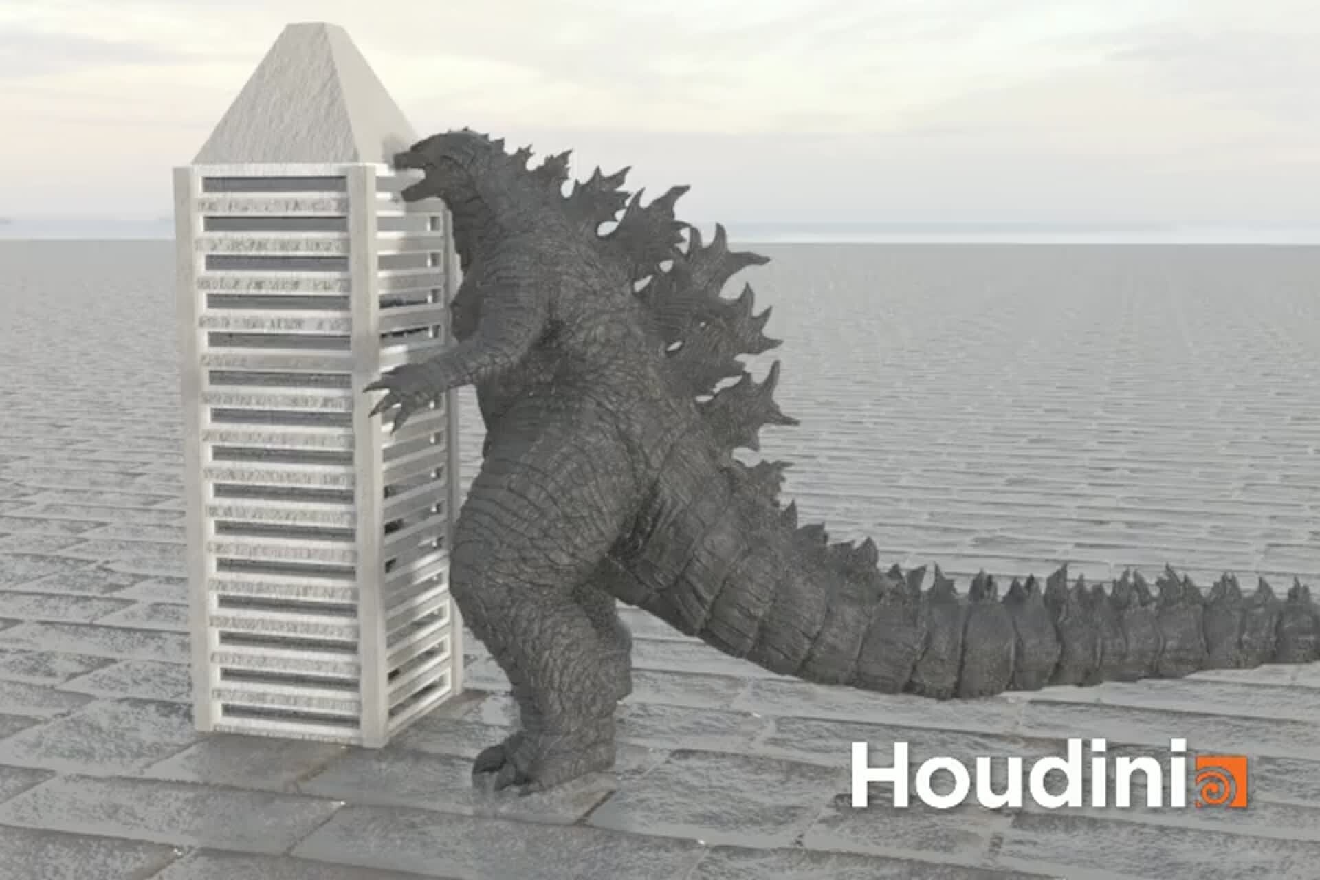 ArtStation - Godzilla destruction simulation