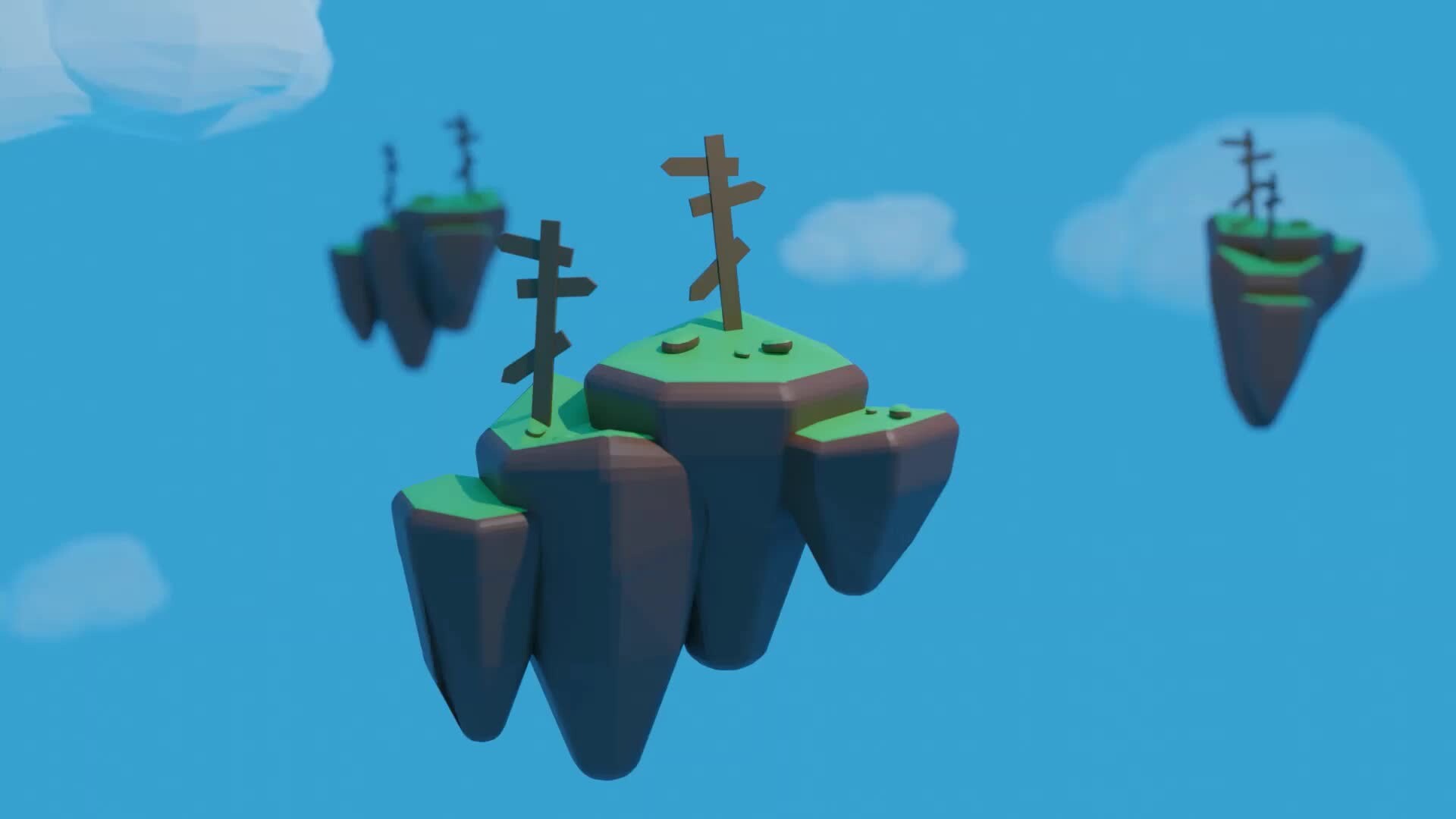 ArtStation - Low Poly Sky Islands