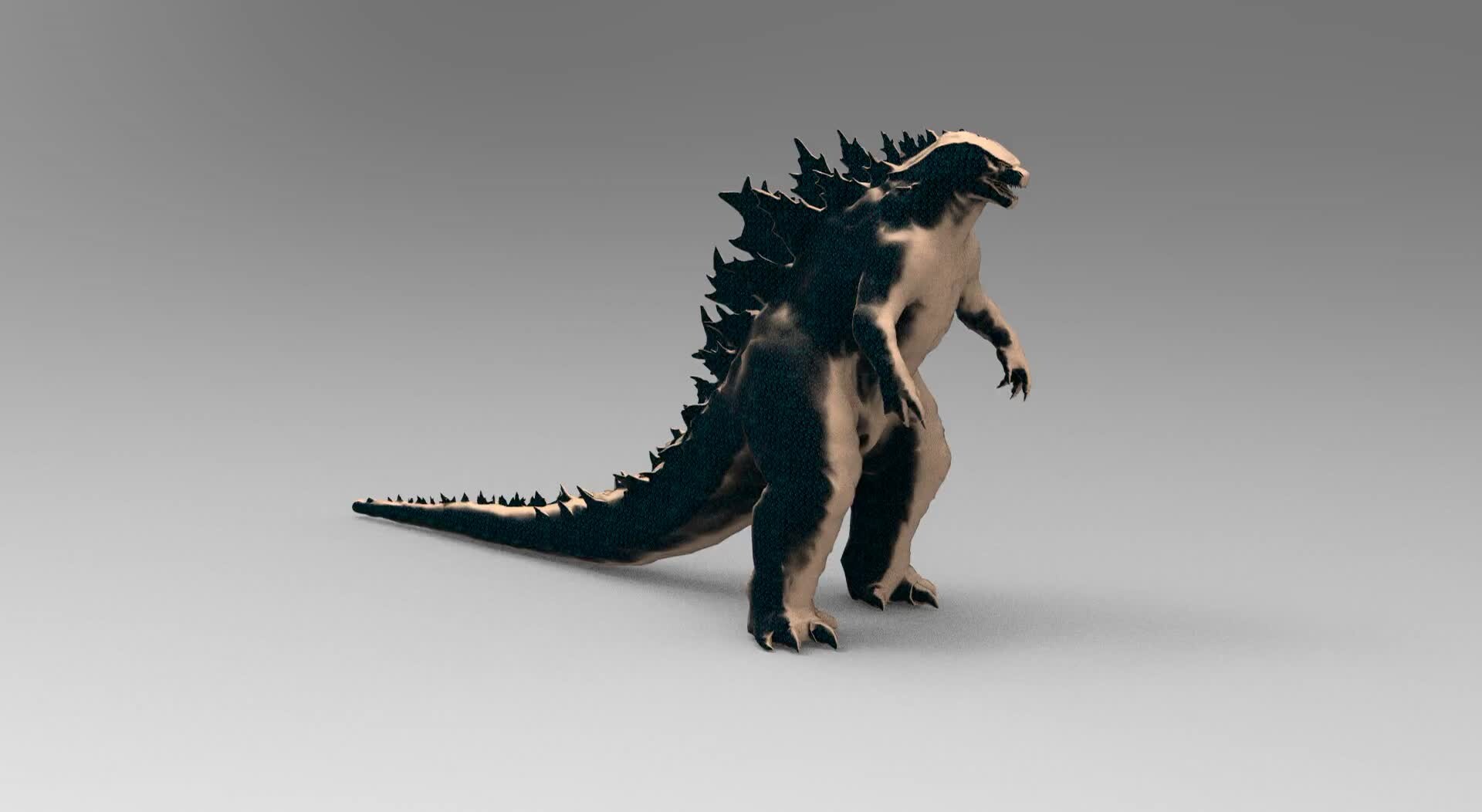 ArtStation - 3d_godzilla sculpting
