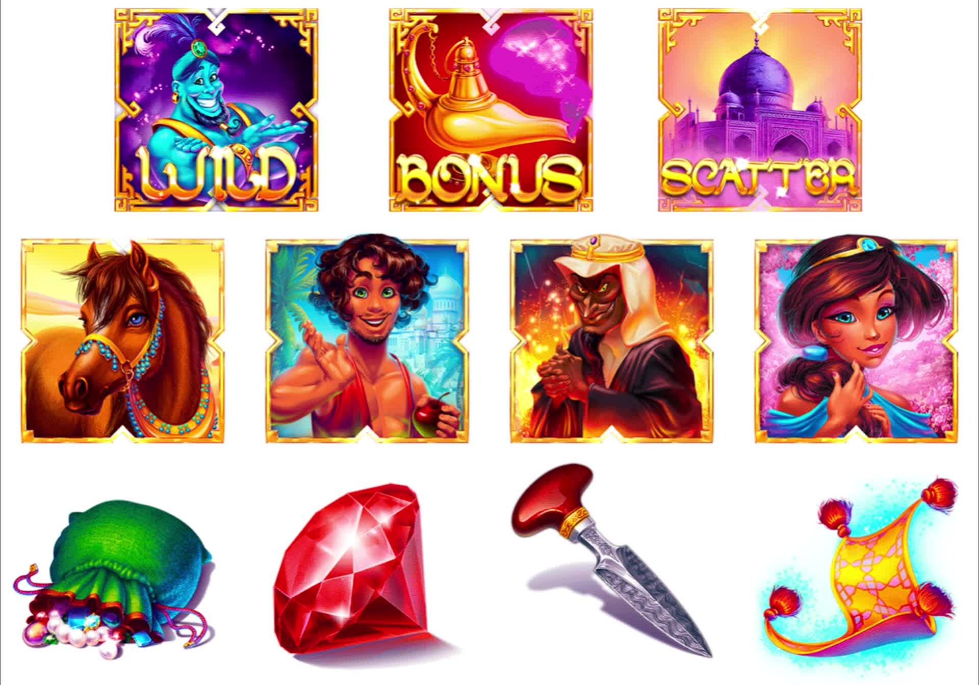 ArtStation - Animation of the symbols for the slot "Aladdin"