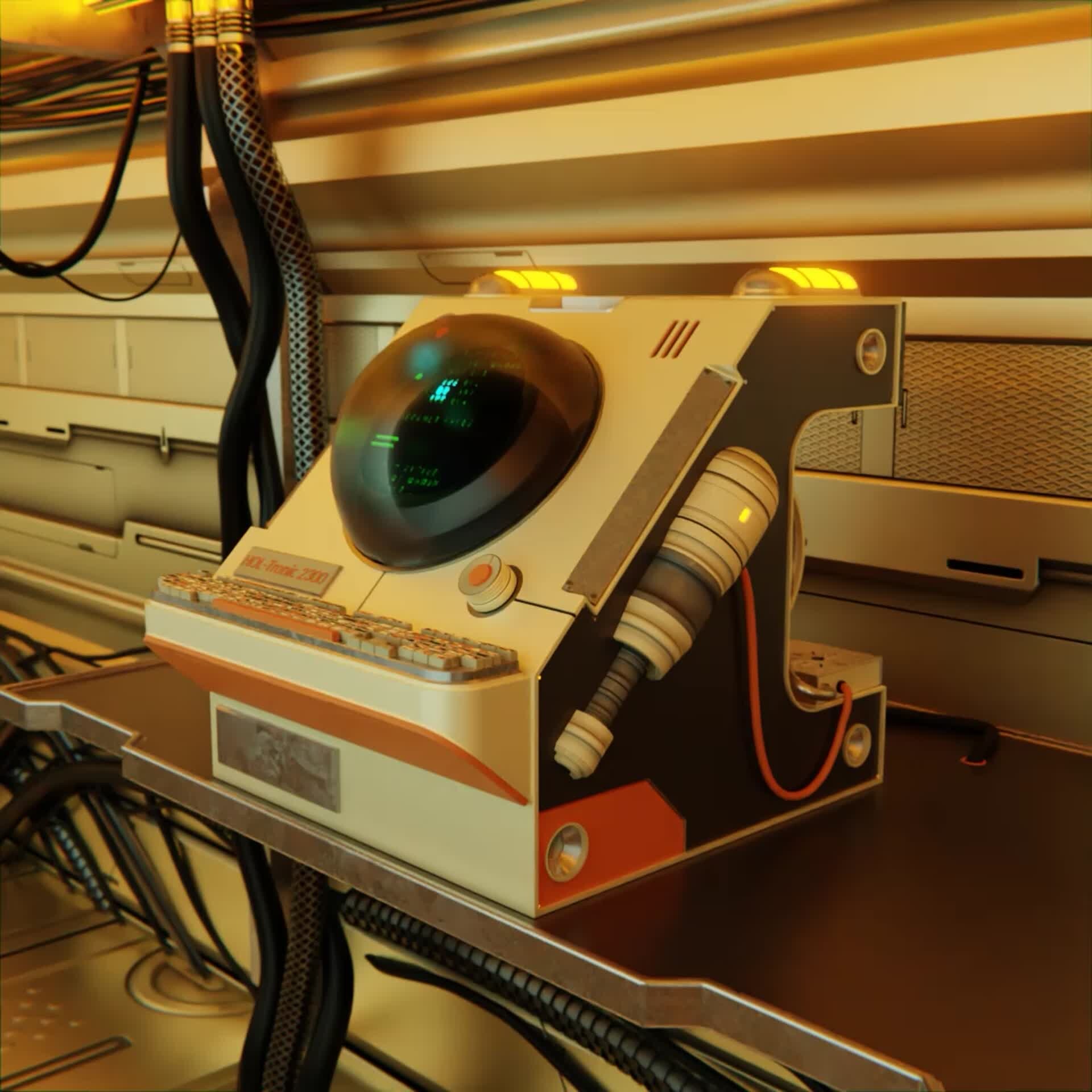 ArtStation - Bubble Computer - Retro Scifi Prop Design