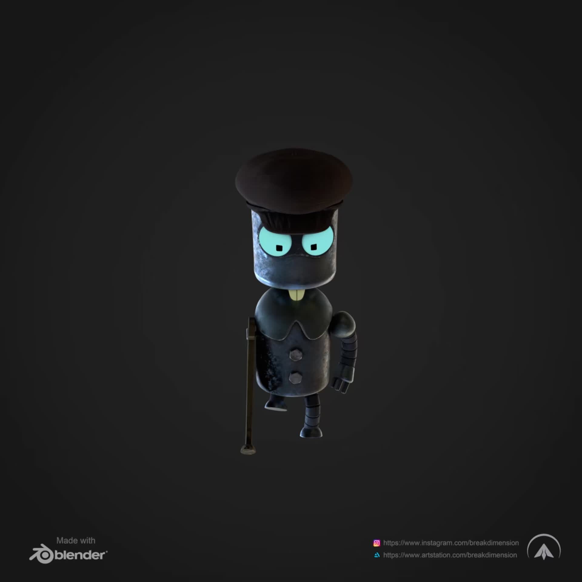 Break Dimension - Futurama fan art: Tinny tim walk cycle animation