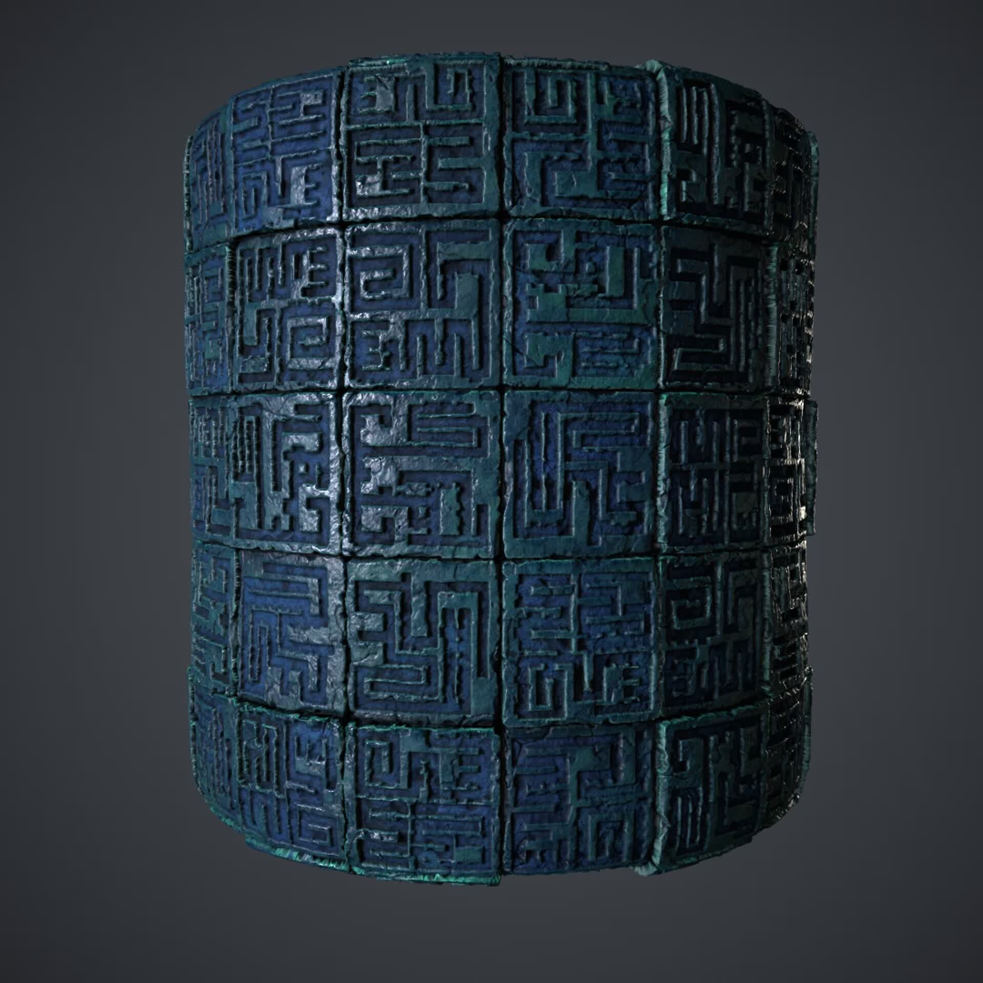 ArtStation - blue runes masonry