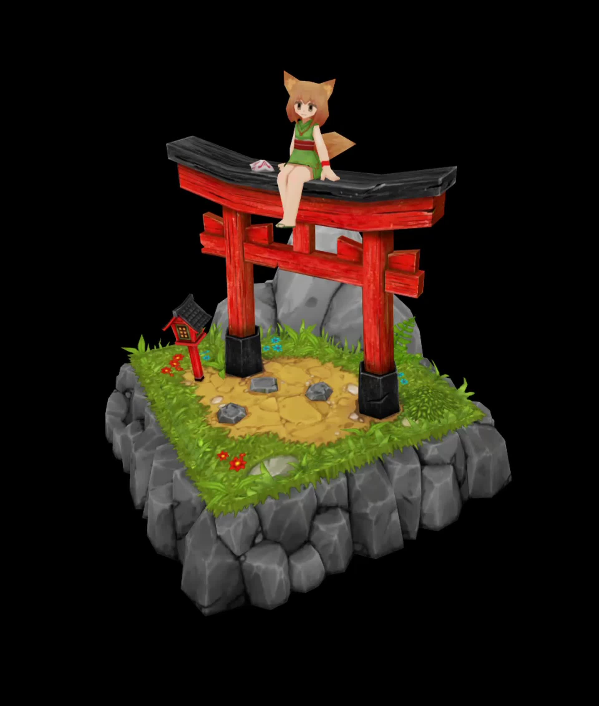 ArtStation - Torii gate Handpainted