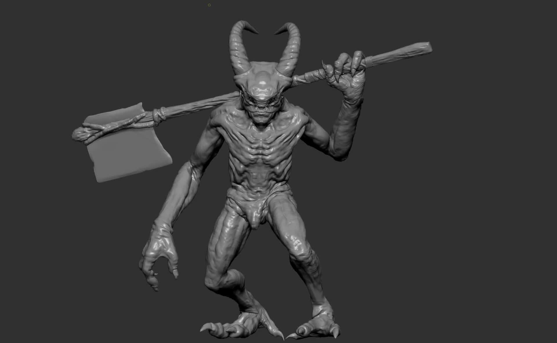 ArtStation - Demon with axe