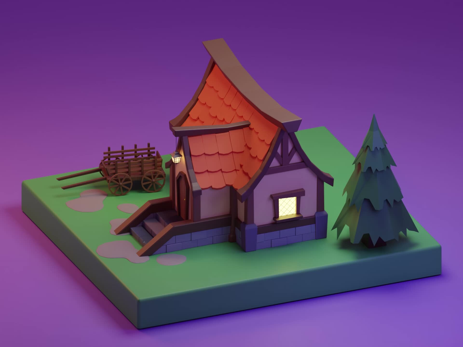 ArtStation - Turnaround Cartoon Medieval House